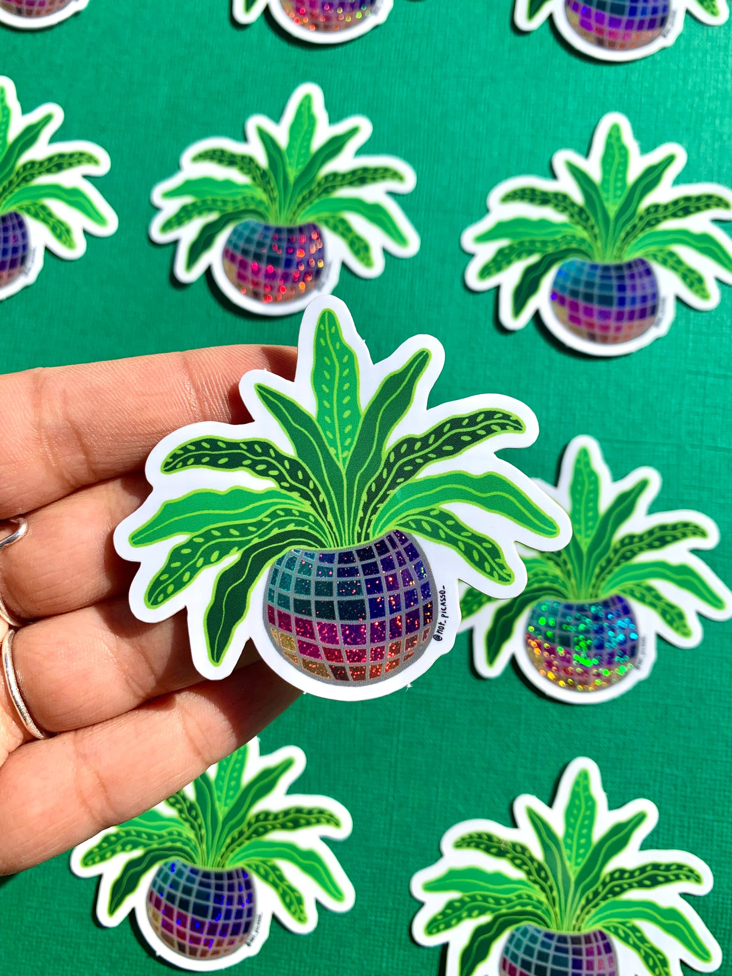 Disco Ball Planter Sticker | Electric Feels Studio